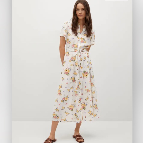 Mango | Dresses | Mango Floral Button Midi Dress | Poshmark